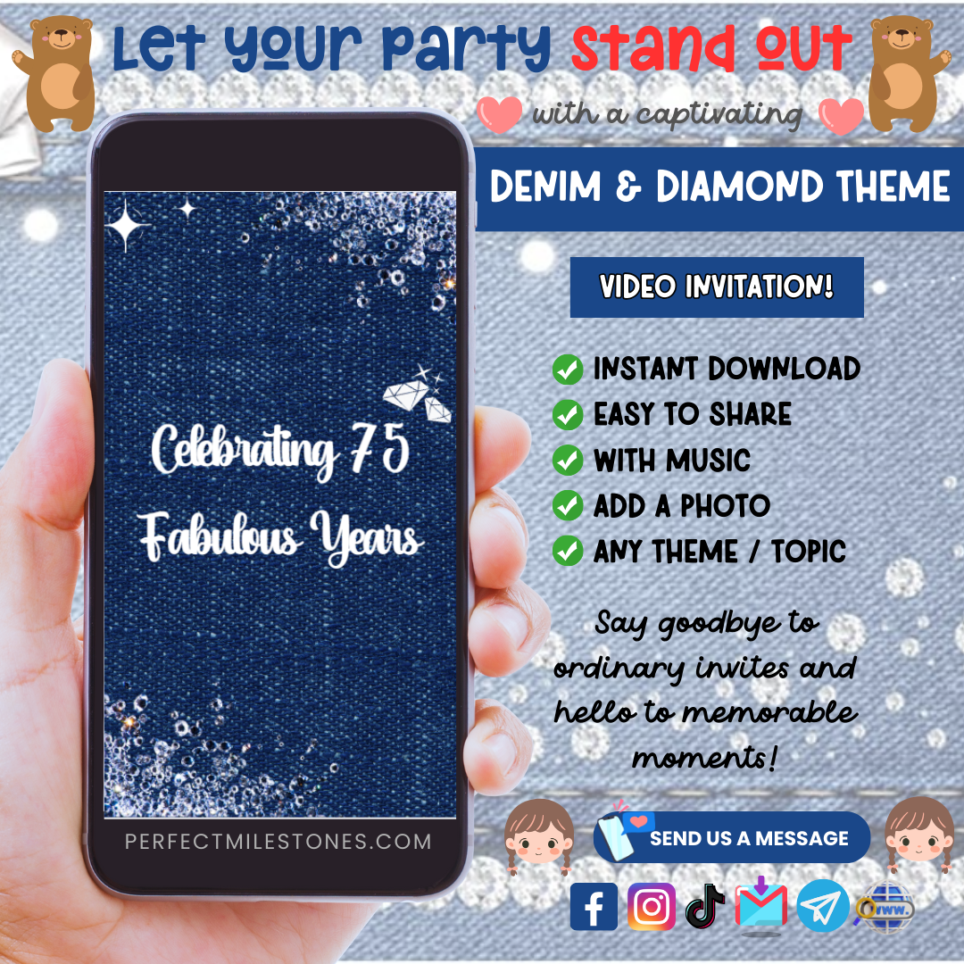 Red Bugs Birthday Themed Digital Video Invitation - Perfect Milestones